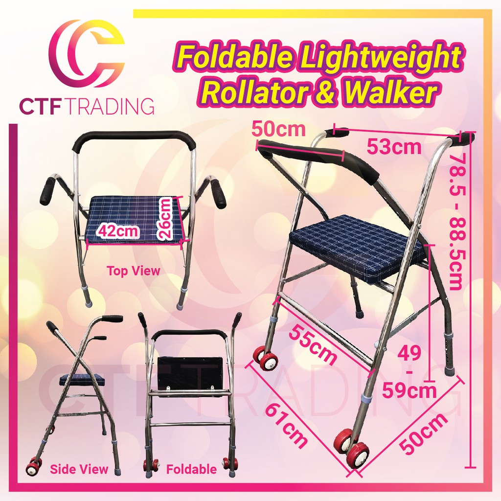 CTF Foldable Lightweight Rollator & Walker | Shopee Malaysia