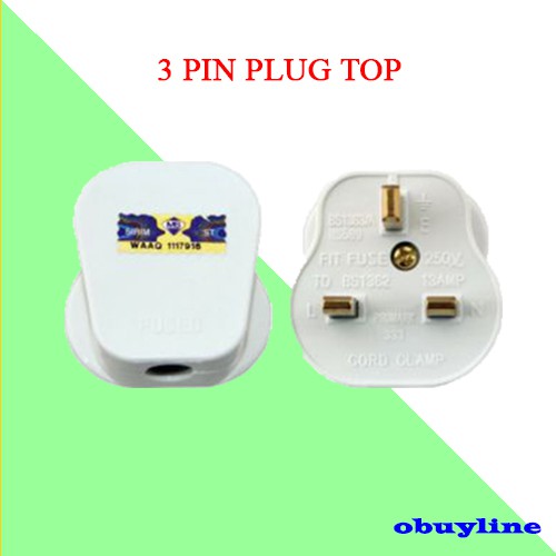 3 pin plug 13A 3 PIN PLUG TOP / KEPALA PLUG ELEKTRIK (SIRIM APPROVED ...