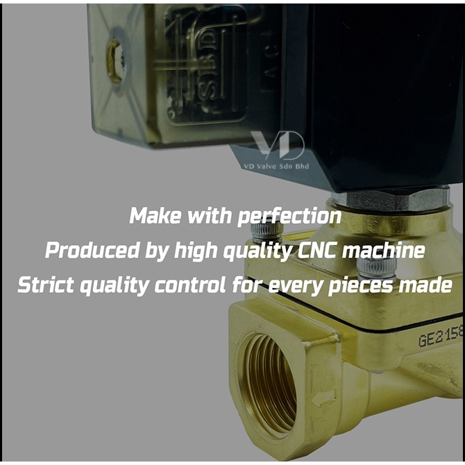 VD Valve VDW Series 2/2-Way Brass Solenoid Valve 1/2" to 2" [READY ...