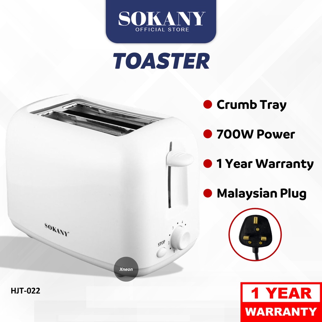 🔥𝗢𝗥𝗜𝗚𝗜𝗡𝗔𝗟 | SOKANY 2 SLICES BREAD TOASTER | HJT-022 | PEMBAKAR ROTI ...