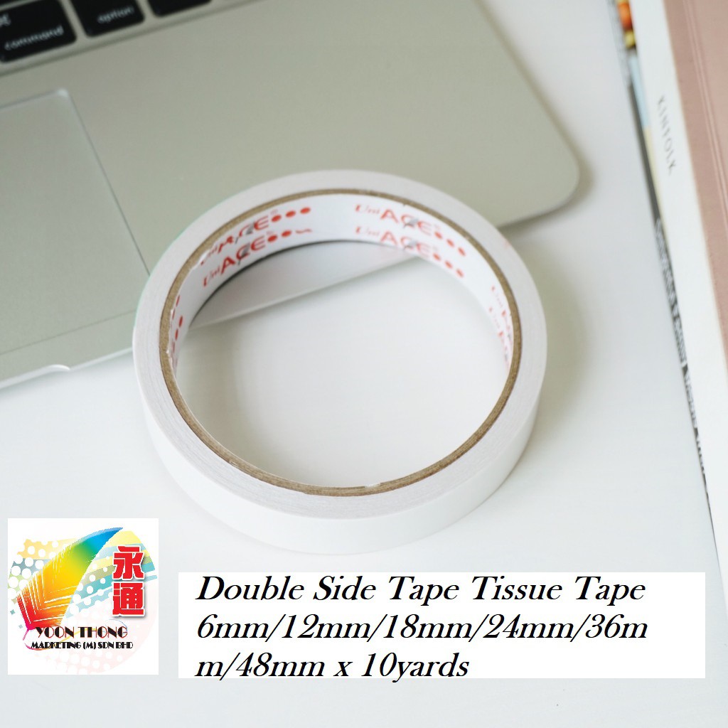 Uni Ace Brand Double Side Tissue Stationery Tape / Selefon tape SIZE ...