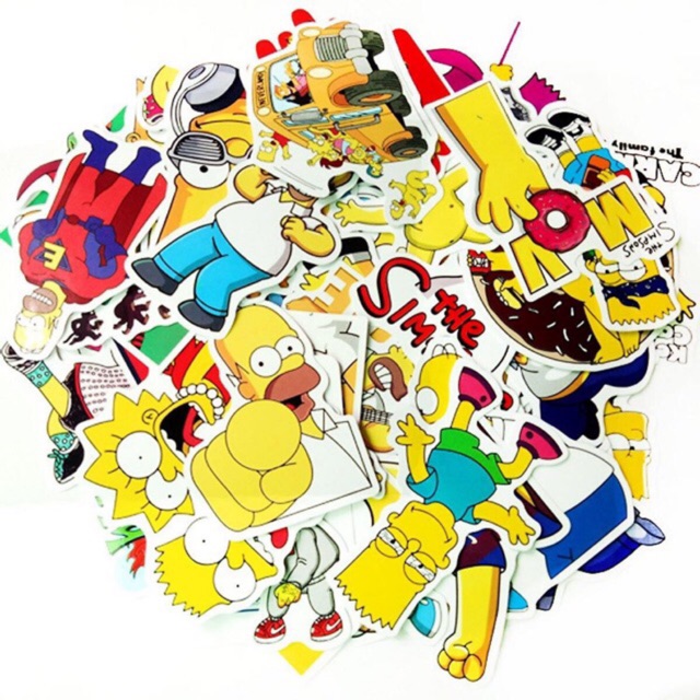 Set of 30-50 silk-pressed simpson family stickers - simpson stickers ...