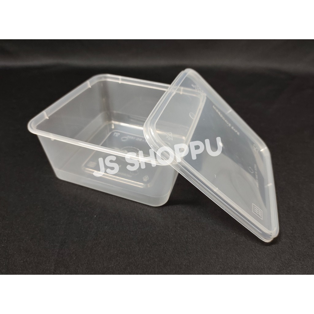 MW SQ1500 Square Plastic Disposable Food Container (50pcs±) / 1500ml ...