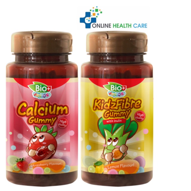Bioplus Junior Calcium Gummy 80s + Bioplus Junior Kidzfibre Gummy 80s ...