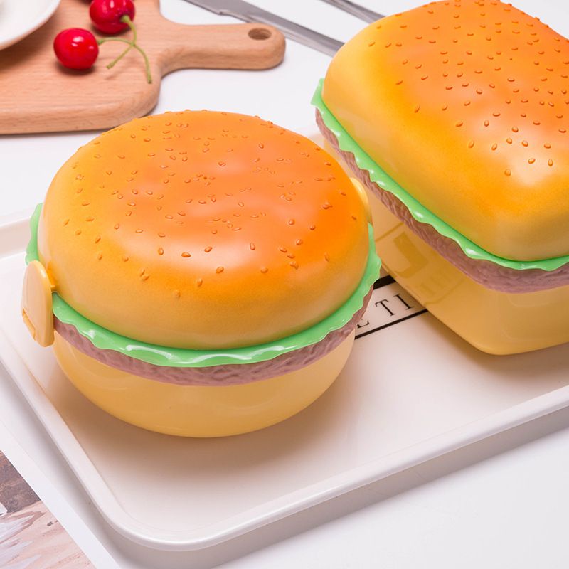 Hamburger Lunch Box Child Creative Cute Burger Shape Lunch Box Portable ...