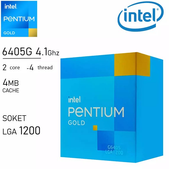 INTEL G6405 / G6400 PENTIUM GOLD 4.10GHZ 4MB CACHE LGA1200 PROCESSOR ...