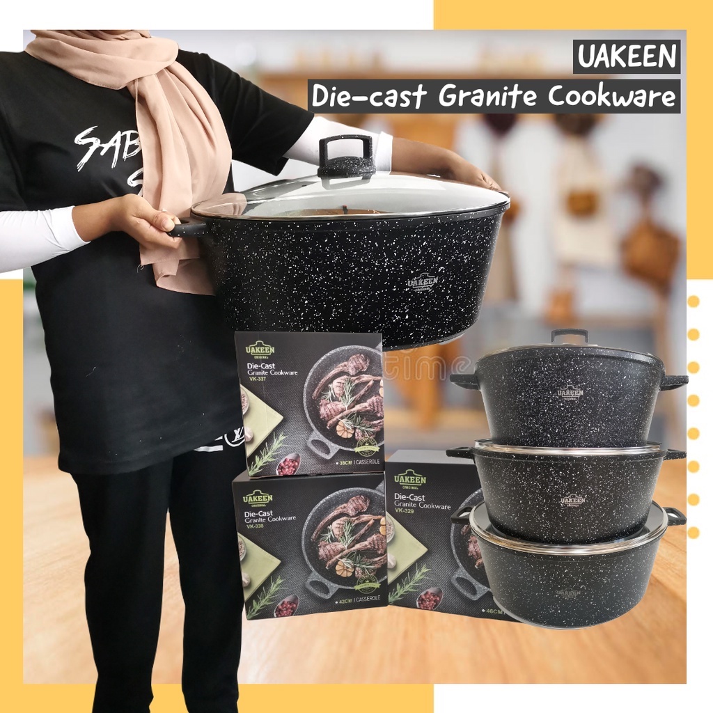 UAKEEN Die-cast Granite Cookware Size: 38,42&46 cm | Shopee Malaysia