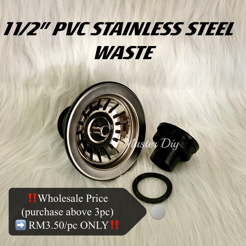 ‼️READY STOCK‼️2 1/2” PVC STAINLESS STEEL SINK WASTE / LUBANG SINKI ...
