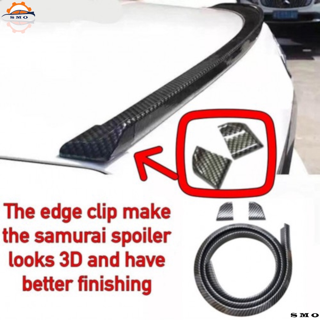 Car Rear Bonnet Spoiler Lip Tail Wing Carbon 6D Samurai Universal Lips ...