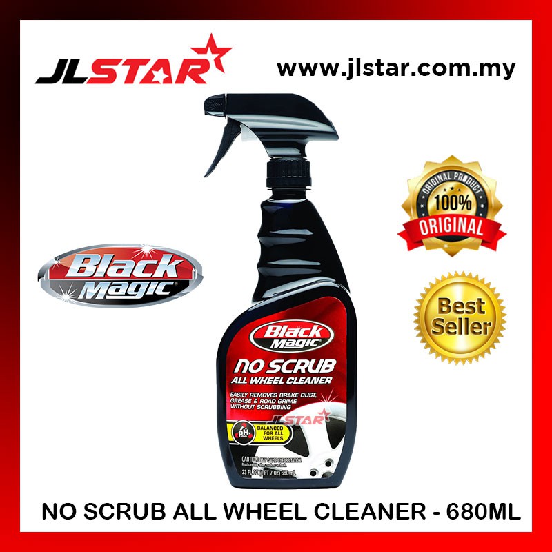 BLACK MAGIC NO SCRUB ALL WHEEL CLEANER 680ML TYRE TIRE REMOVES DUST ...