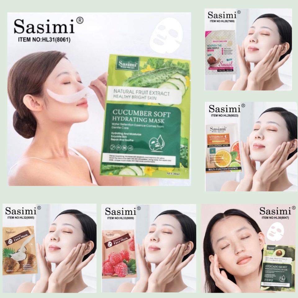 New sasimi face mark Sashimi mask Fruit And Snail Formula All 6 ...