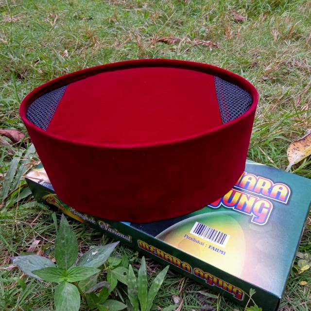 MERAH Red Maroon Betawi Skullcap Songkok Cap Si Dannis Ac Height 9 & 10 ...