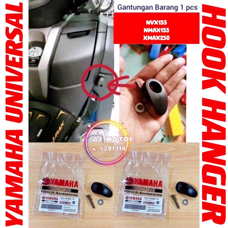 YAMAHA NVX155 NMAX155 XMAX250 XMAX300 HOOK HANGER + SCREW XMAX NMAX NVX ...