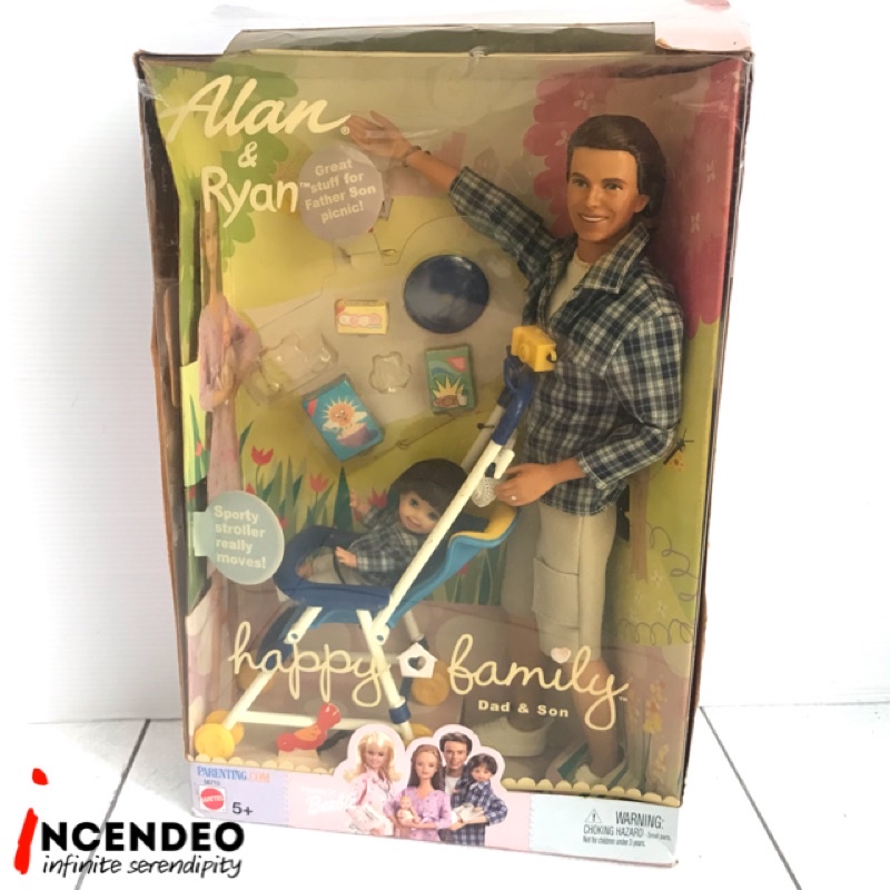 Mattel Barbie Happy Family Dad and Son Alan and Ryan Doll Toy (2003 ...