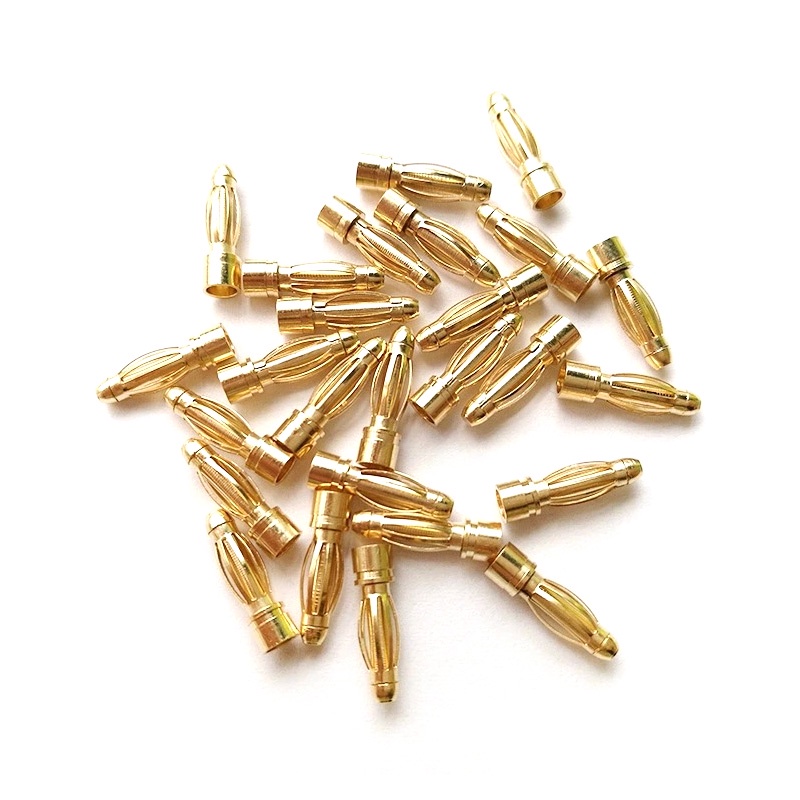 40pcs/lot 2.0mm 3.0mm 3.5mm 4.0mm 5.5mm 6.0mm 8.0MM Gold Bullet Banana Connector plug for ESC ...