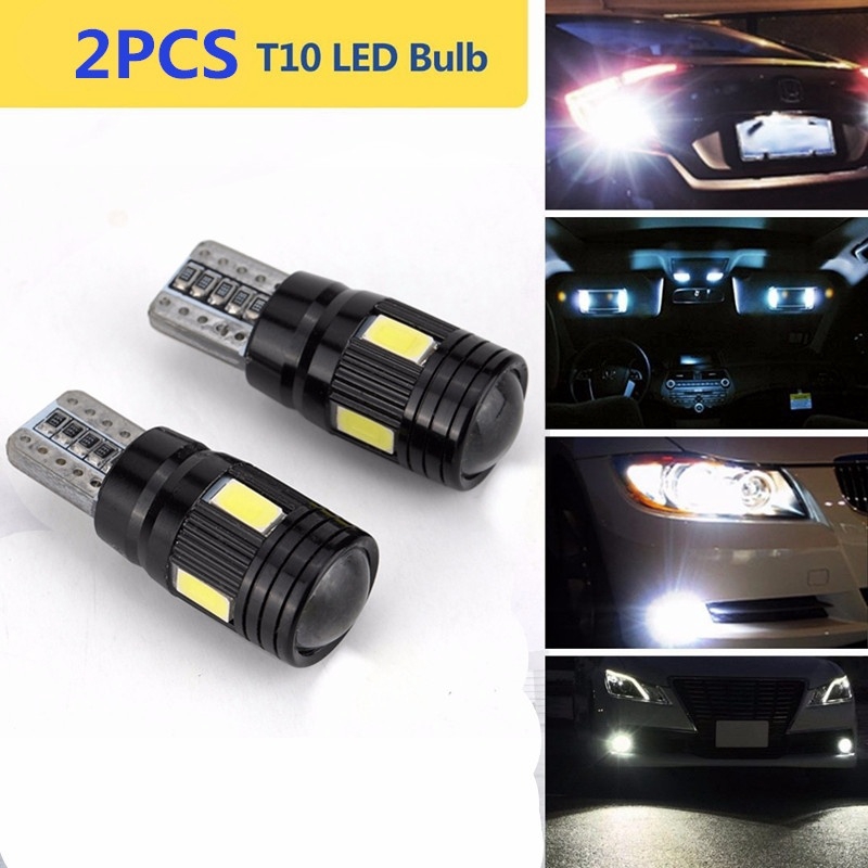 2pcs Set Super White T10 LED High Power Projector Backup Lights Reverse ...