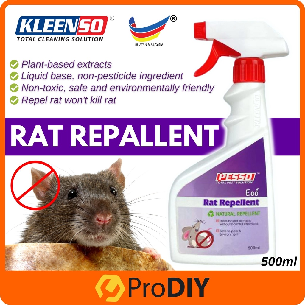 KLEENSO 500ml Pesso Eco Rat Repellent Non Toxic Liquid Spray Penghalau ...
