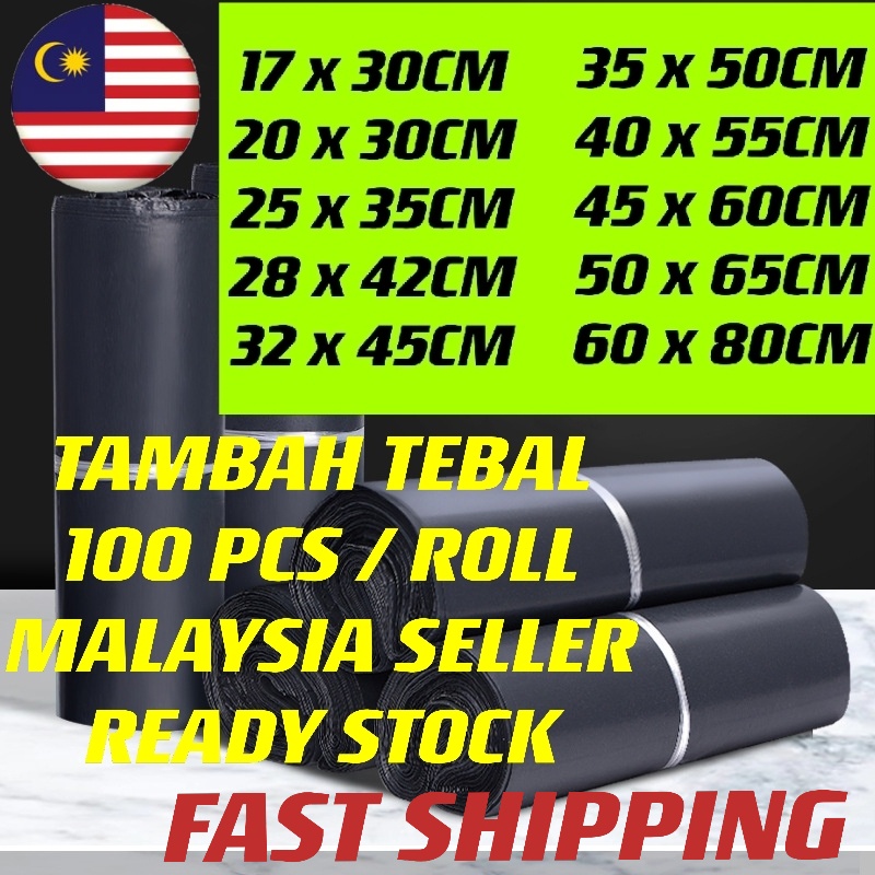 🇲🇾Courier Bag Bag Courier Beg Kurier 100pcs Parcel Bag Postage Flyer ...