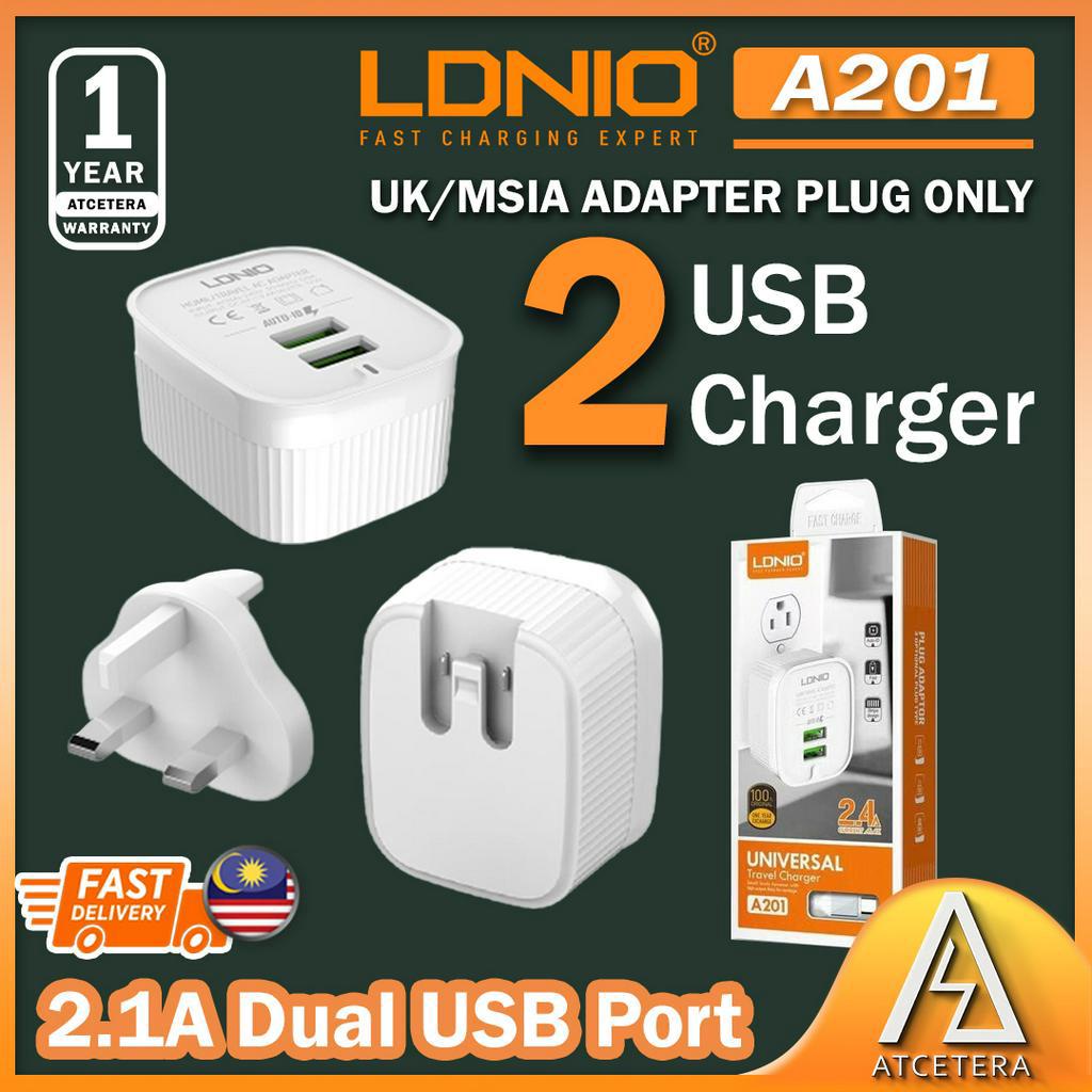 [READY STOCK #1YEARWRTY] 2021 LDNIO A201 Dual USB Outport Port 2.4A ...