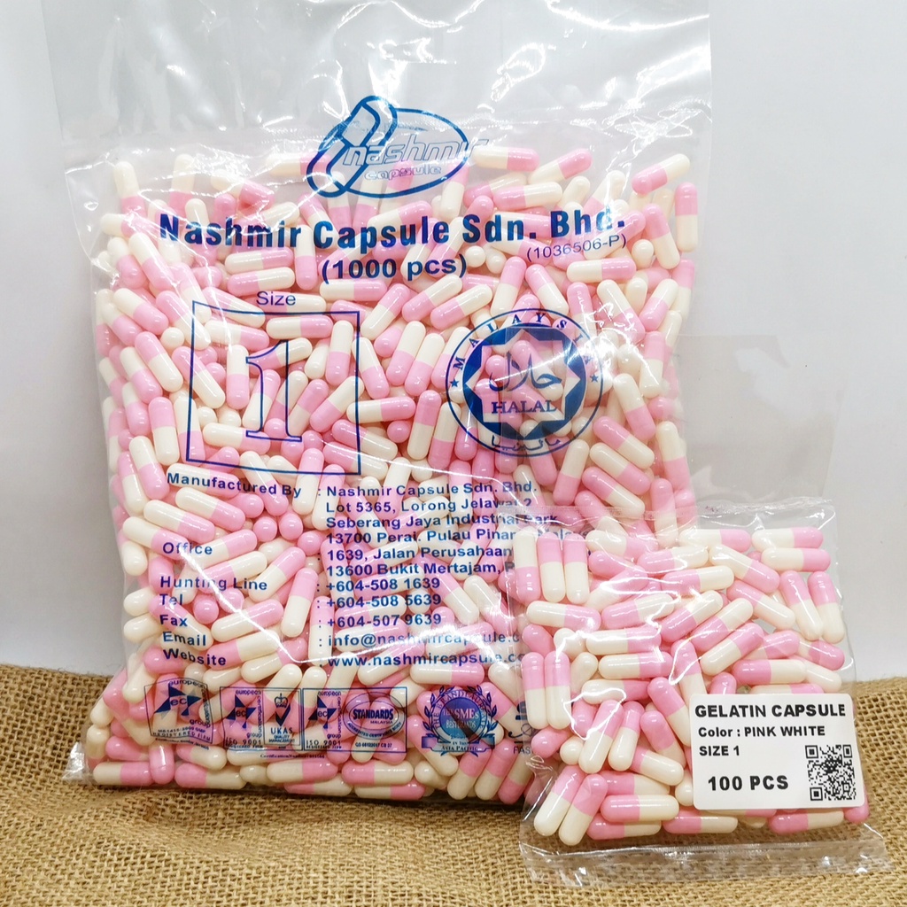 Nashmir Kapsul Warna Kosong 颜色空胶囊 Color Empty Capsule (Color: Pink ...