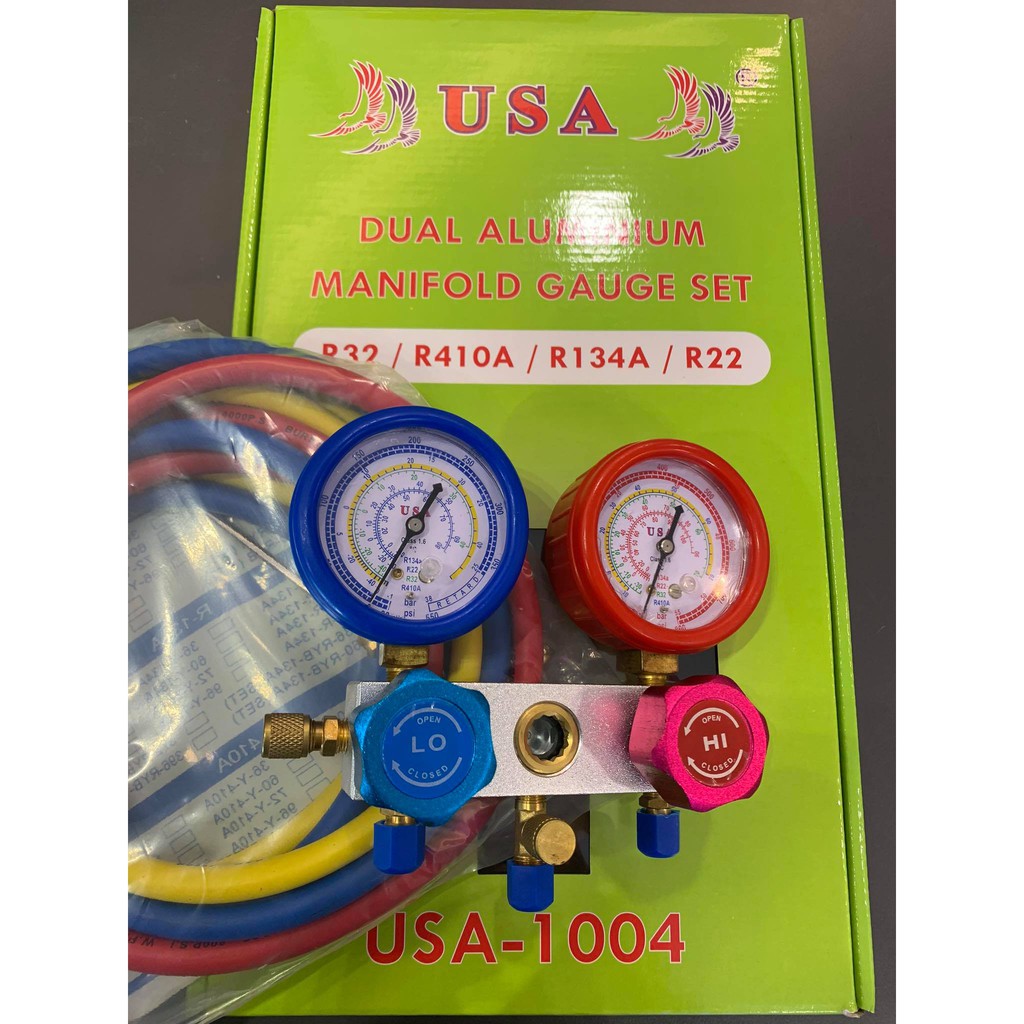 METER GAS AIR COND - MONIFOLD GAUGE USA LX 1004 ( R32 R410A R134A R22 ...
