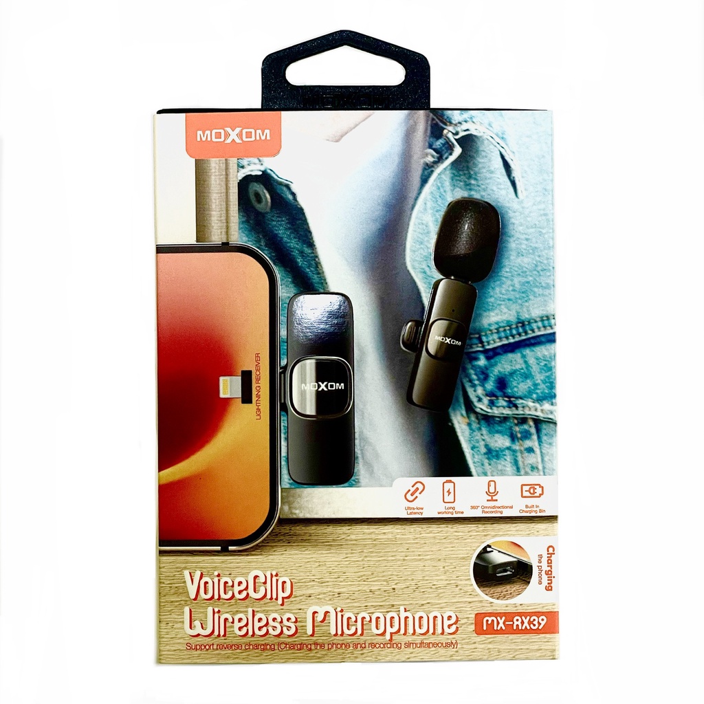 MOXOM MX-AX39 VOICECLIP WIRELESS MICROPHONE CONNECT PHONE PAD | Shopee ...