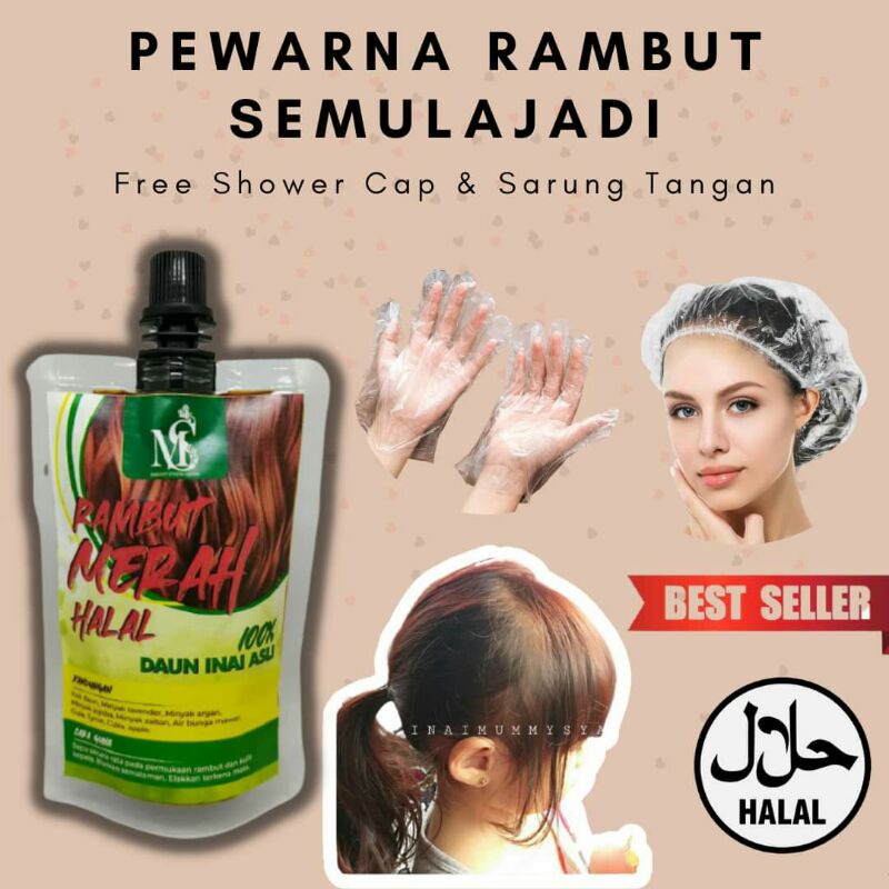 PEWARNA INAI RAMBUT MERAH HALAL (MESRA WUDUK) | Shopee Malaysia
