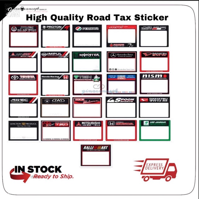 High Quality Car Road Tax Roadtax Sticker Proton Perodua Toyota Honda ...