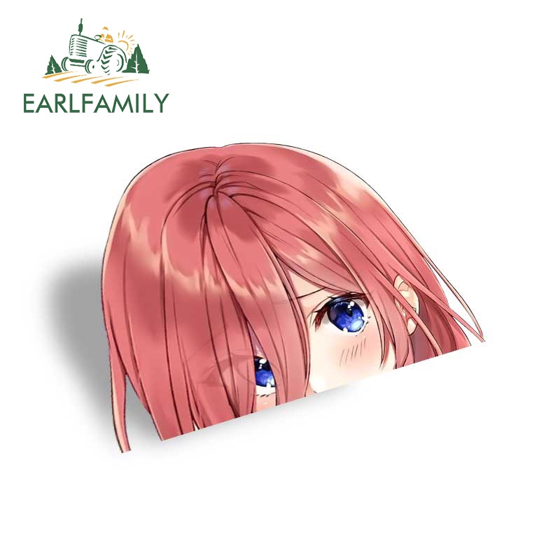 EARLFAMILY 13cm x 11cm For Miku Nakano Peek Anime Car Sticker Amusing ...