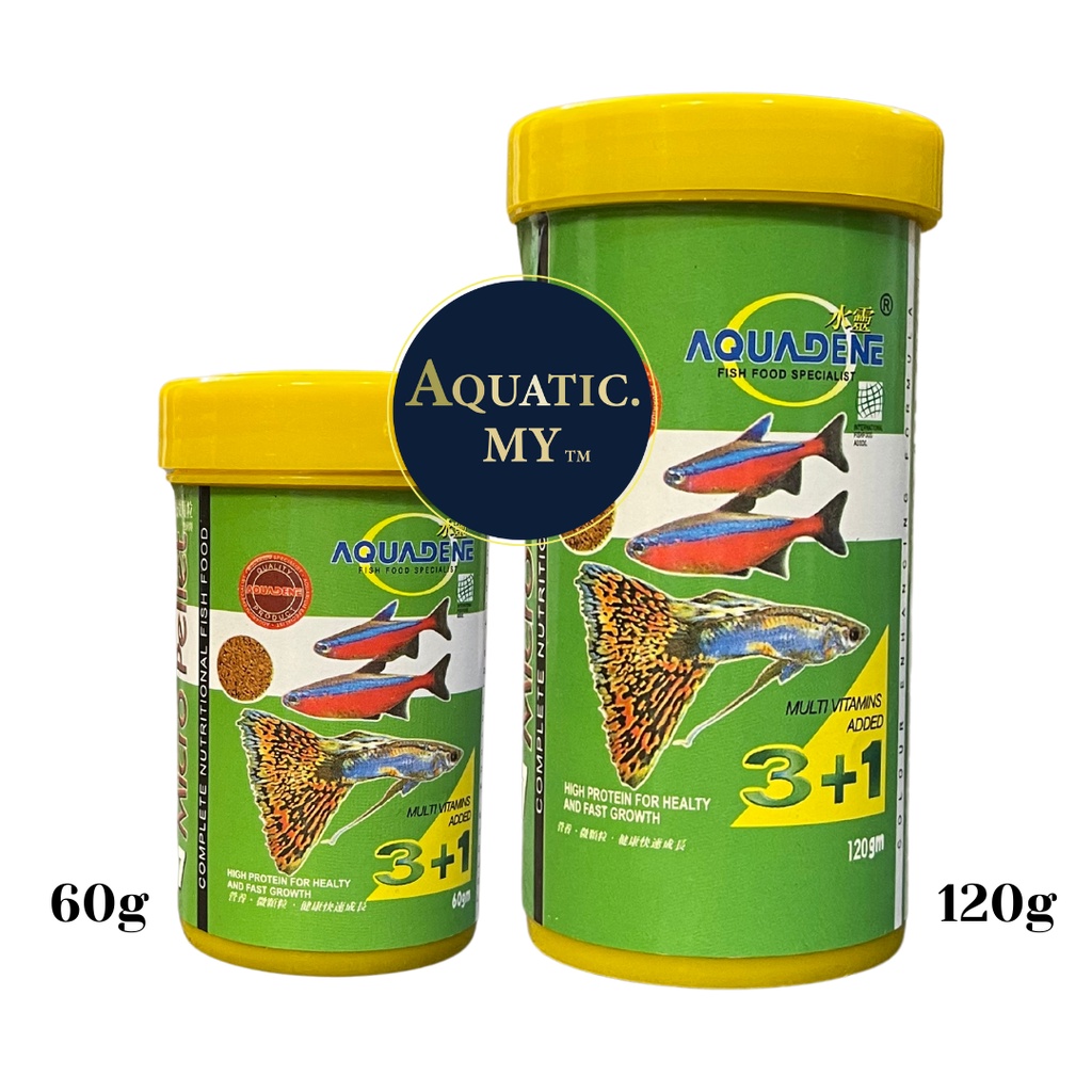 Aquadene Micro Pellet (60g/120g) High Growth 7 Tropical Fish Food ...