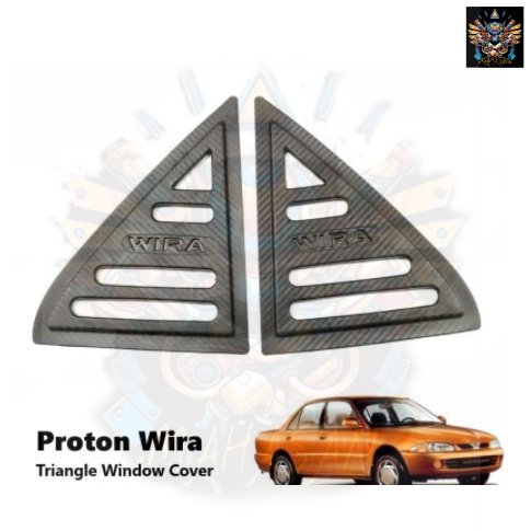 2pcs Segitiga Carbon Proton Wira/Proton Wira Rear Side 3D Carbon Window ...