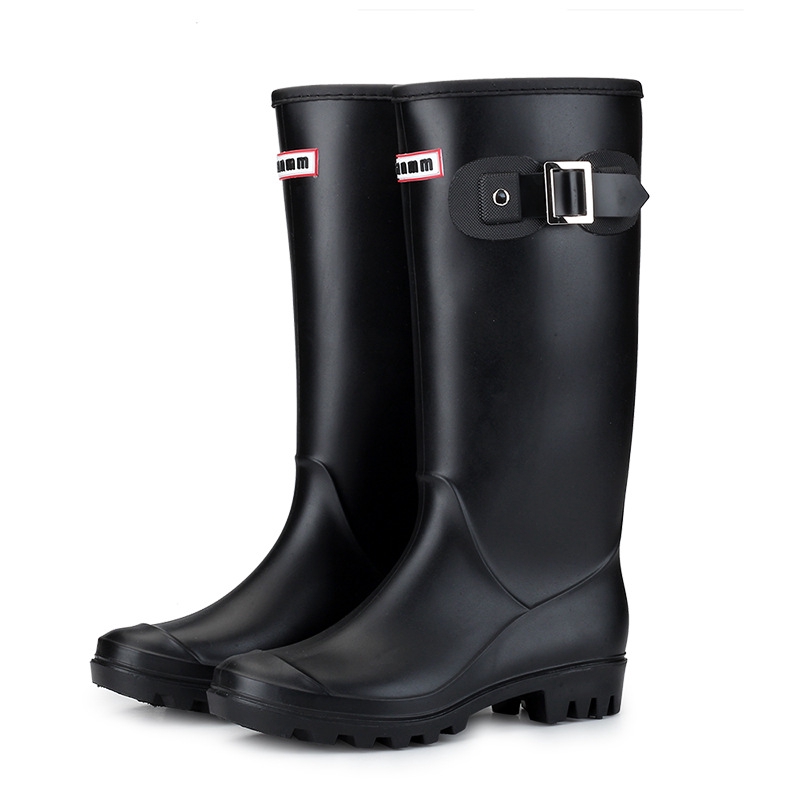 Fashion Waterproof Rain Boots Female Long Tube Buckle Rainn Boot Korea ...