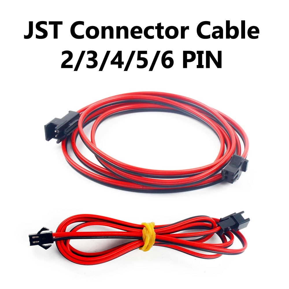 2/3/4/5/6 Pin 0.5M JST Connector Cable 22AWG Electrical Copper Wires ...