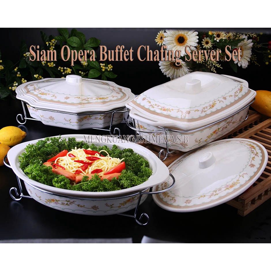Siam Quality Thick Melamine Buffet Casserole Party Serve set With Stand ...