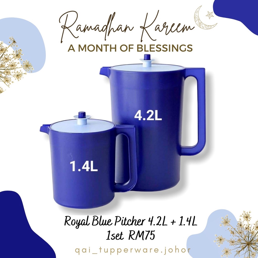 Royale Blue Giant Pitcher TUPPERWARE | Shopee Malaysia