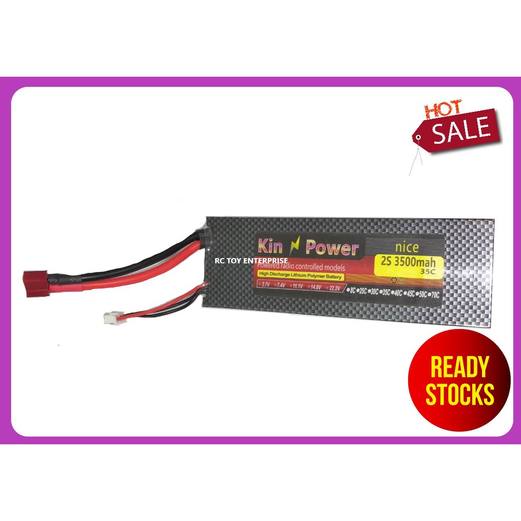 Kin & Power 3500mah 2s 35c 7.4v High lipo Discharge Lithium Polymer ...