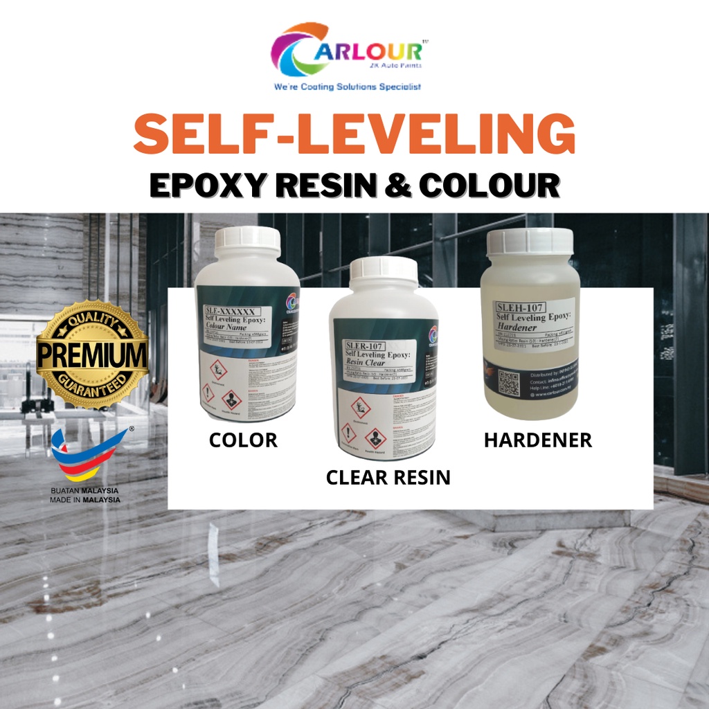 Self Leveling Epoxy SLE Epoxy Resin Hardener 1 kg Set Clear / Color for ...