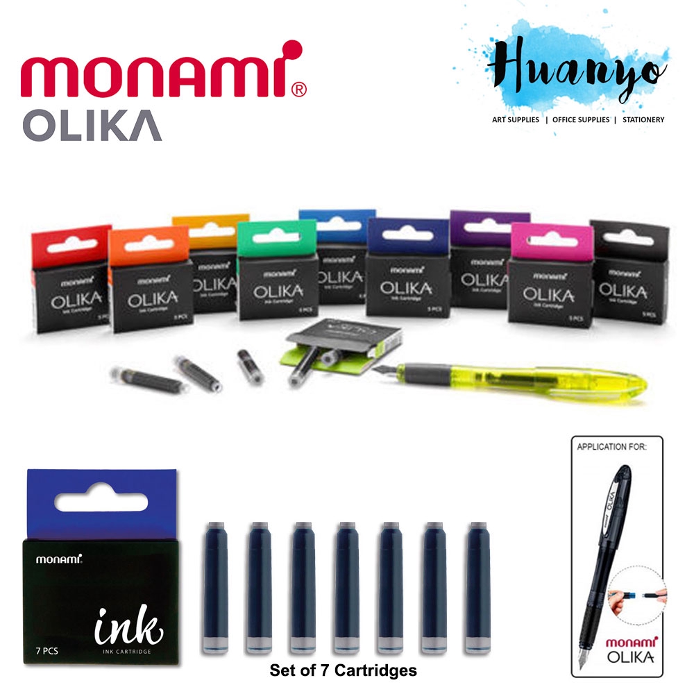 Monami Olika Fountain Pen Ink Cartridge 7 Pcs Refill Set (Per pack ...