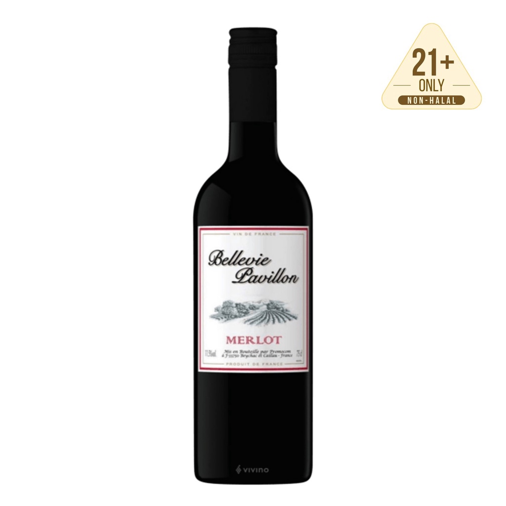 Bellevie Pavillon Vin de France Merlot - French Red Wine (750ml ...