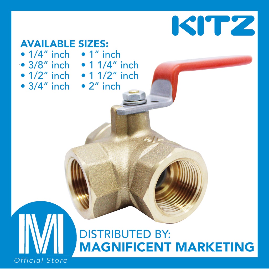 Kitz Japan Brass 3 way Ball Valve AKTN Type 400 psi 400 | Shopee Malaysia
