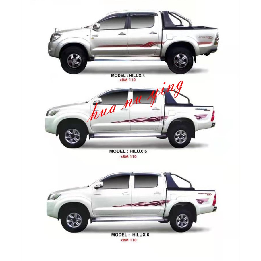 TOYOTA HILUX ORIGINAL DESIGN SIDE BODY STICKER | Shopee Malaysia