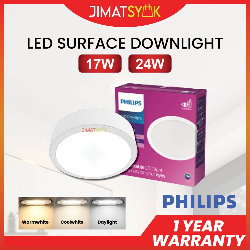 PHILIPS Meson LED Surface Downlight 7" 17W 9" 24W LED Surface Lampu ...