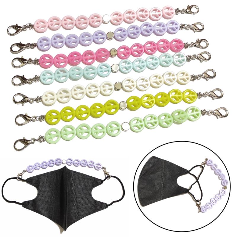 Hijab Mask Connector Mask Connector Strap Extender Pastel Ribbon Peace ...
