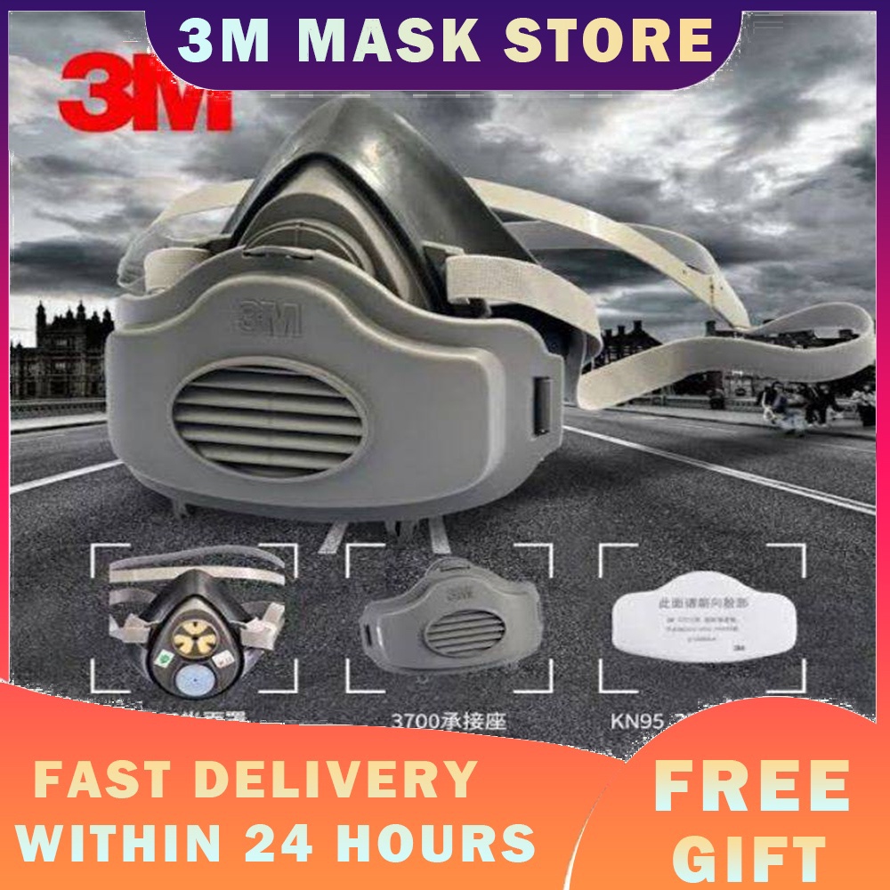 3M RESPIRATOR N95 3200 3701 Half Face Dust Gas Mask Paint Spray | Shopee Malaysia