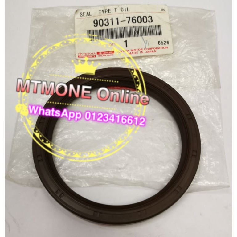 100% Original Toyota Altis Wish Flywheel Oil Seal 90311-76003 | Shopee ...