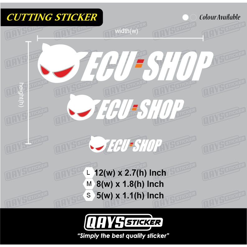1 pc Sticker ECU SHOP #windscreensticker #outdoorsticker | Shopee Malaysia