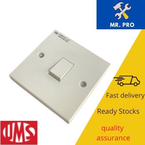 UMS 1 Gang 1 Way Flush Switch,10A X 250V (211-1W) | Shopee Malaysia