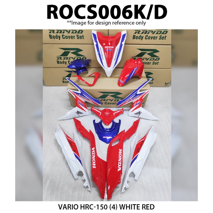 Body Cover Set Rapido Honda Vario 150 V1 V2 HRC 150 (4) White / Red ...