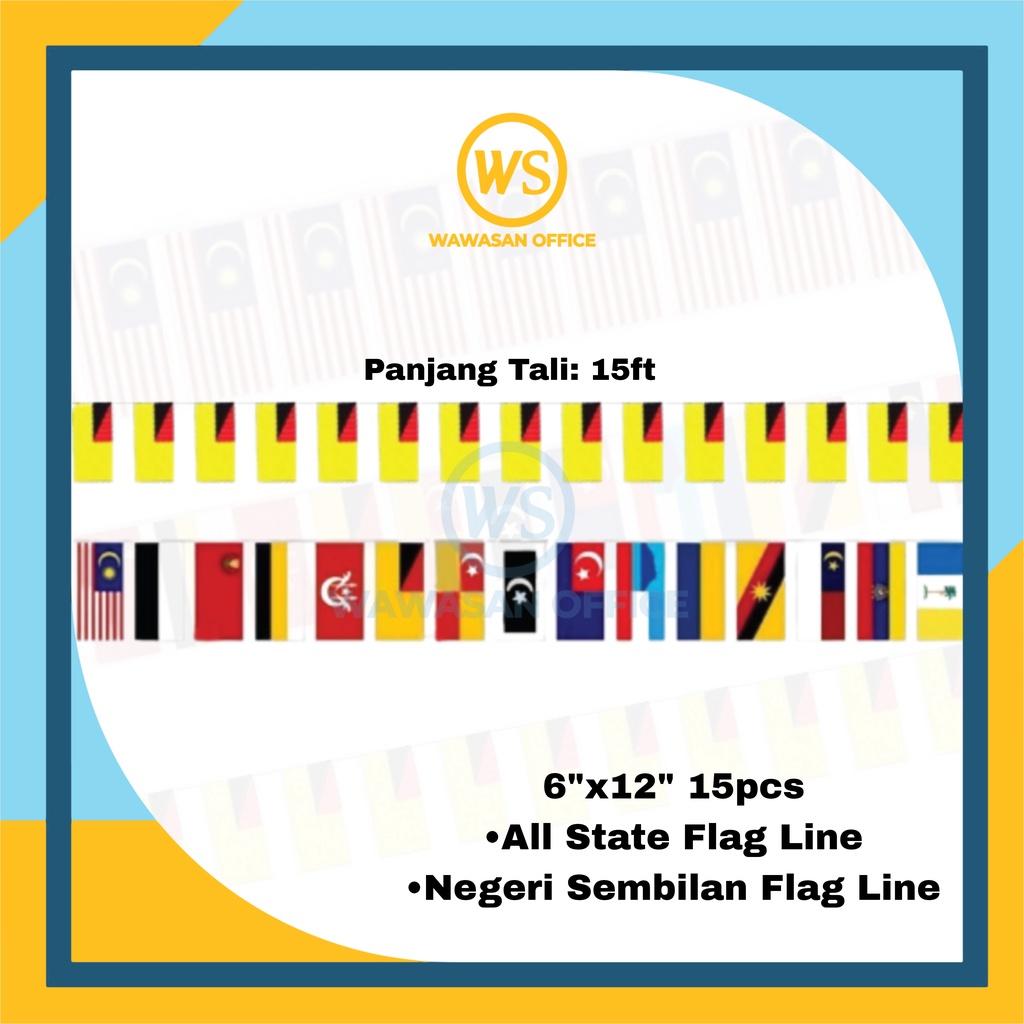 All State/Negeri Sembilan Flag Line / Bendera Negeri Bertali Bendera ...