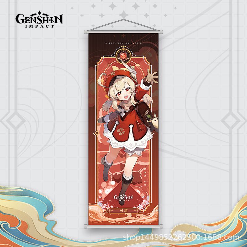 New Genshin Impact Wall Scroll Poster Albedo Wall Hanging Canvas ...
